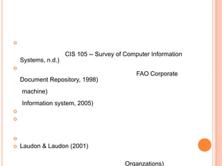 ระบบสารสนเทศและระบบเครือข่าย | PPTX