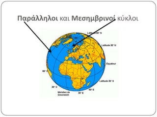 πόλοι, ισημερινός, παράλληλοι, μεσημβρινοί | PPTX