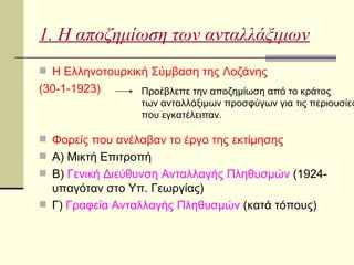 Δ. Η αποζημίωση των ανταλλάξιμων και η ελληνοτουρκική προσέγγιση | PPT