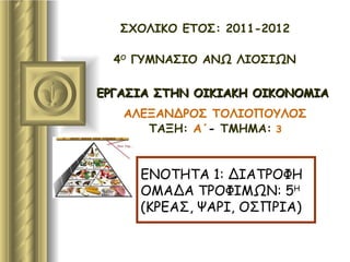 4Η ΟΜΑΔΑ ΤΡΟΦΙΜΩΝ (ΚΡΕΑΣ-ΨΑΡΙ-ΟΣΠΡΙΑ-ΑΥΓΟ) | PPT
