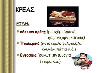 4Η ΟΜΑΔΑ ΤΡΟΦΙΜΩΝ (ΚΡΕΑΣ-ΨΑΡΙ-ΟΣΠΡΙΑ-ΑΥΓΟ) | PPT