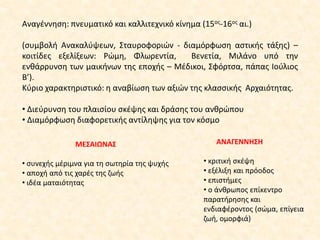 Αναγέννηση και Ανθρωπισμός | PPT