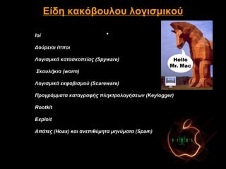 κακόβουλο λογισμικό | PPT