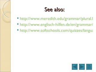 методическое пособие "Plurals" | PPT