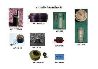 ภาพชนิดทุ่นระเบิดที่พบในประเทศไทย | PDF