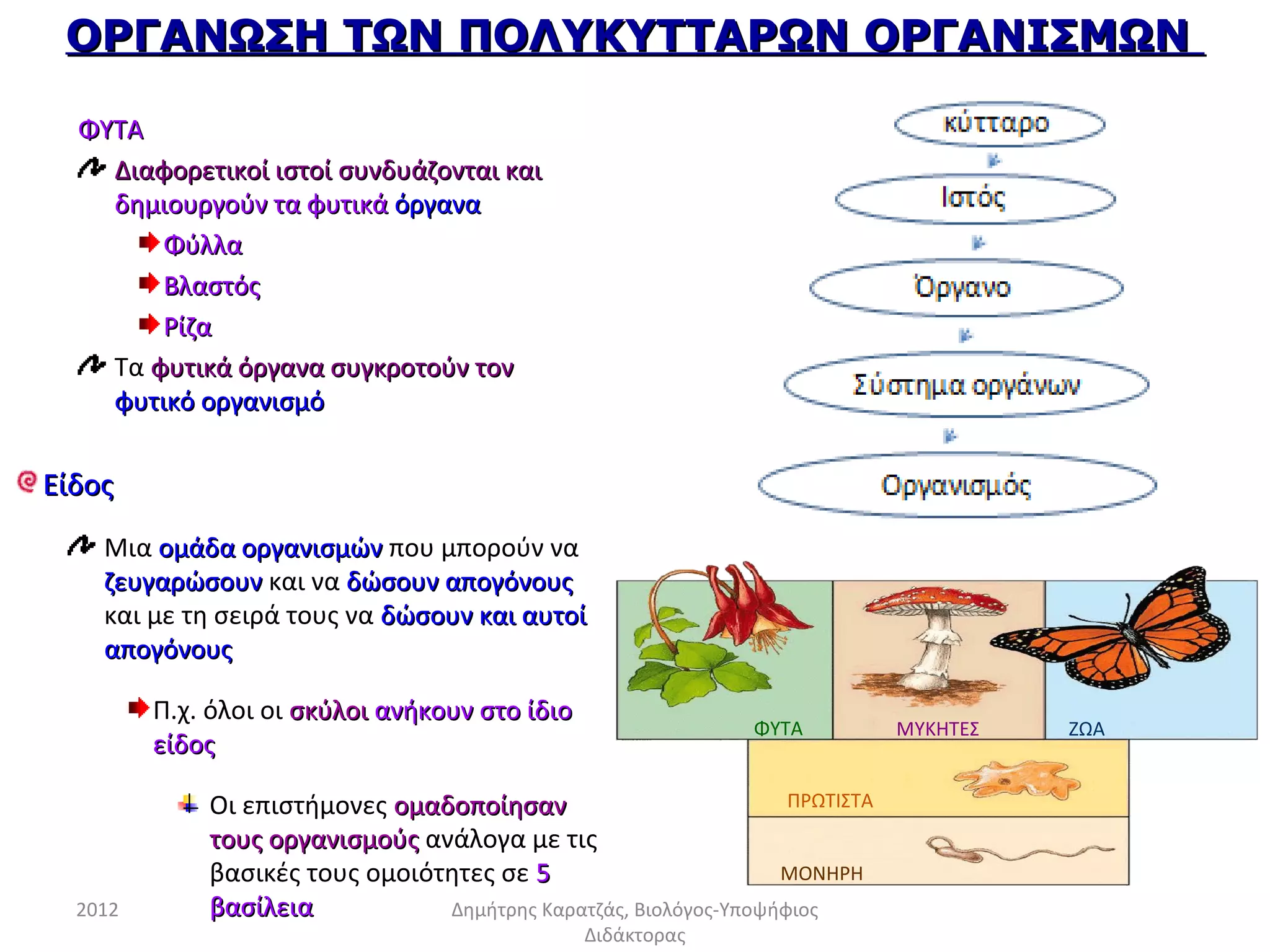 Μάθημα: Βιολογία. Α' Γυμνασίου-Σημειώσεις σχολικού βιβλίου | PPT