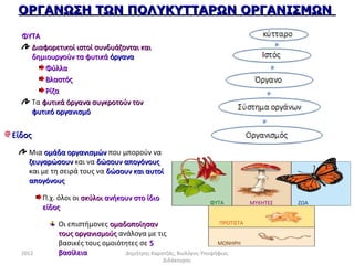 Μάθημα: Βιολογία. Α' Γυμνασίου-Σημειώσεις σχολικού βιβλίου | PPT