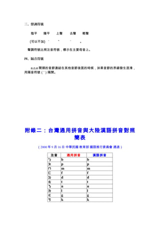 Chinese Kuoyu Pinyin System (Mandarin Phonetic Alphabet System) | DOC