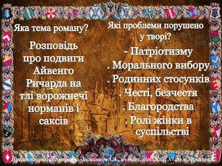 Walter Scott Ivanhoe. Sljax Ivanhoe do schactja | PPSX