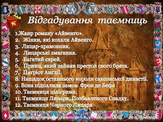 Walter Scott Ivanhoe. Sljax Ivanhoe do schactja | PPSX