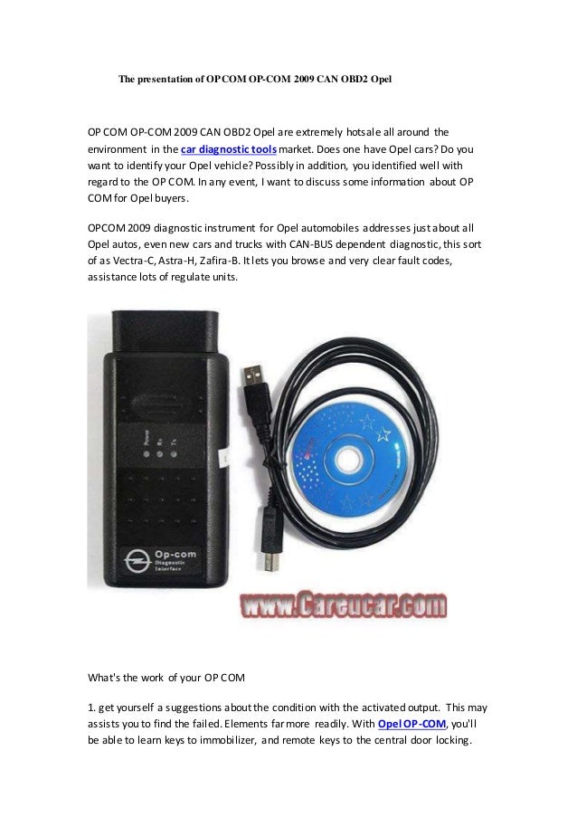 The presentation of OPCOM OP-COM 2009V CAN OBD2 Opel
