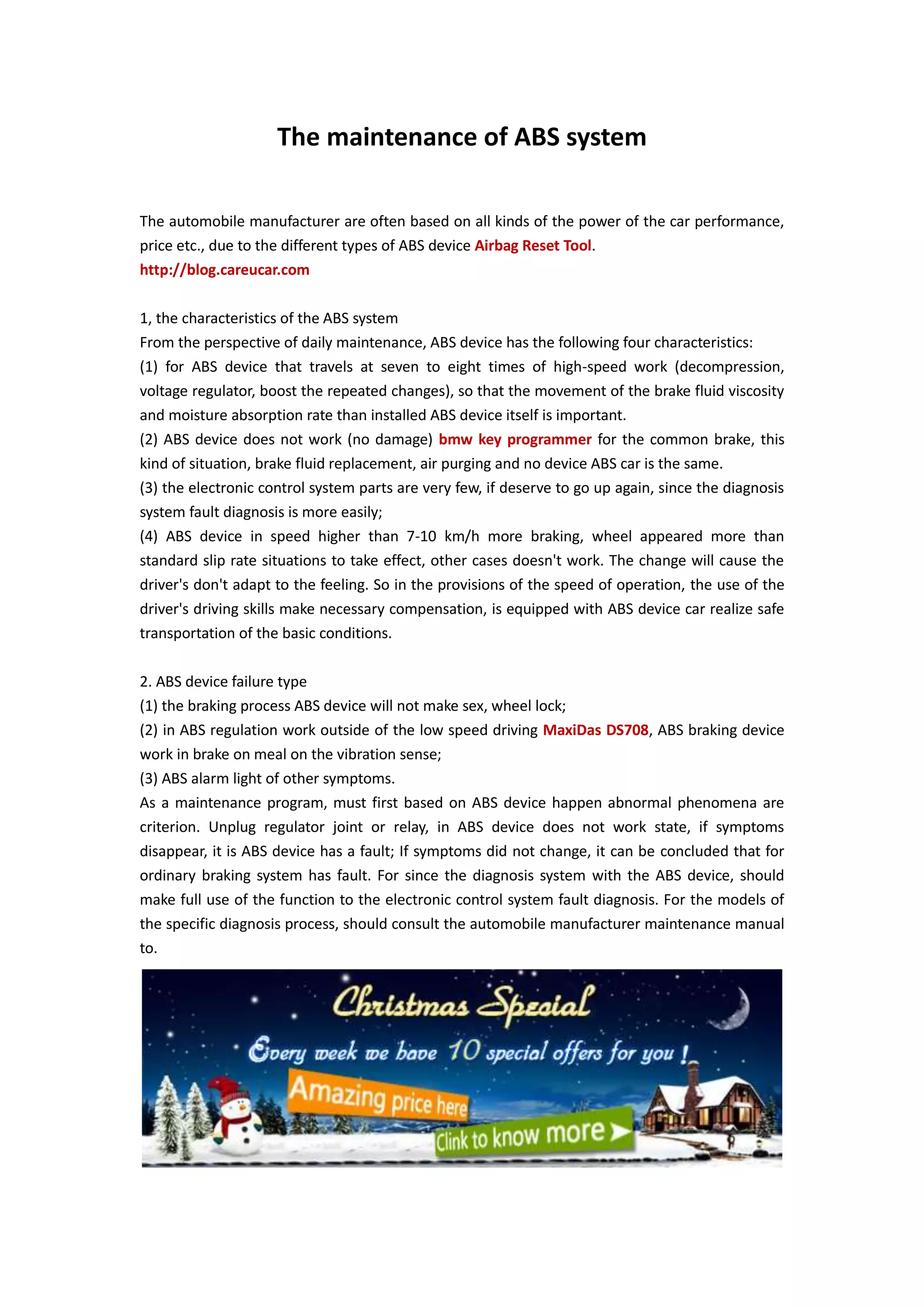 The maintenance of ABS system | DOCX