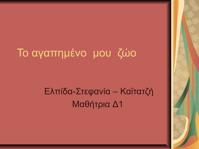 Δ1 Καϊτατζή Ελπίδα -το αγαπημένο μου ζώο | PPT