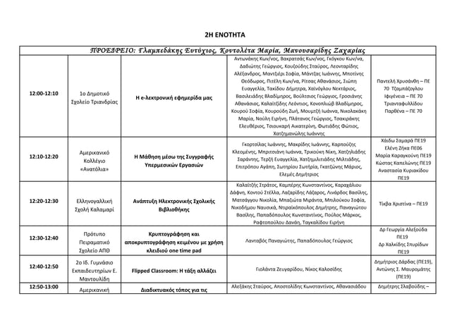προγραμμα παρουσιασεων προσυνεδριου ανατολικησ θεσσαλονικησ | PPT