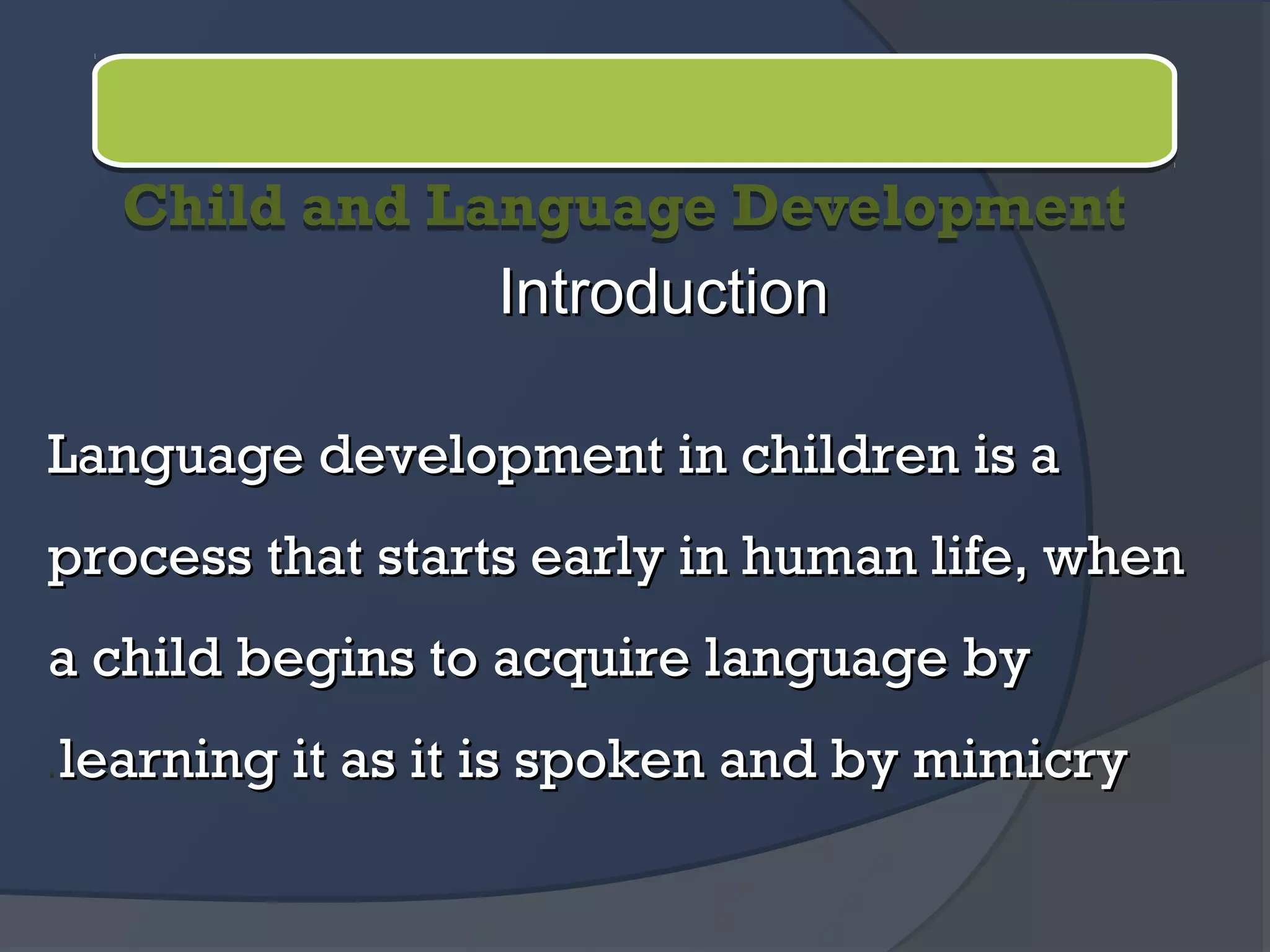child and language development | ODP