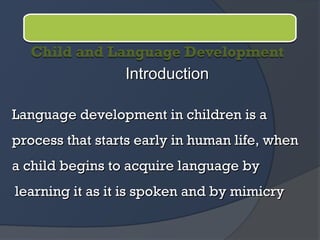 child and language development | ODP