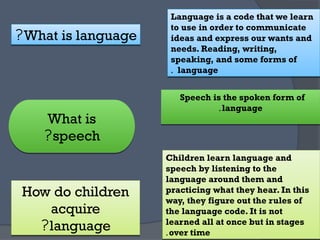 child and language development | ODP