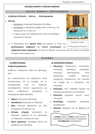Γενική Θεώρηση στην Οδύσσεια | PDF