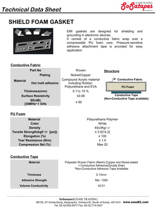 EMI Shield Foam Gasket | PPT