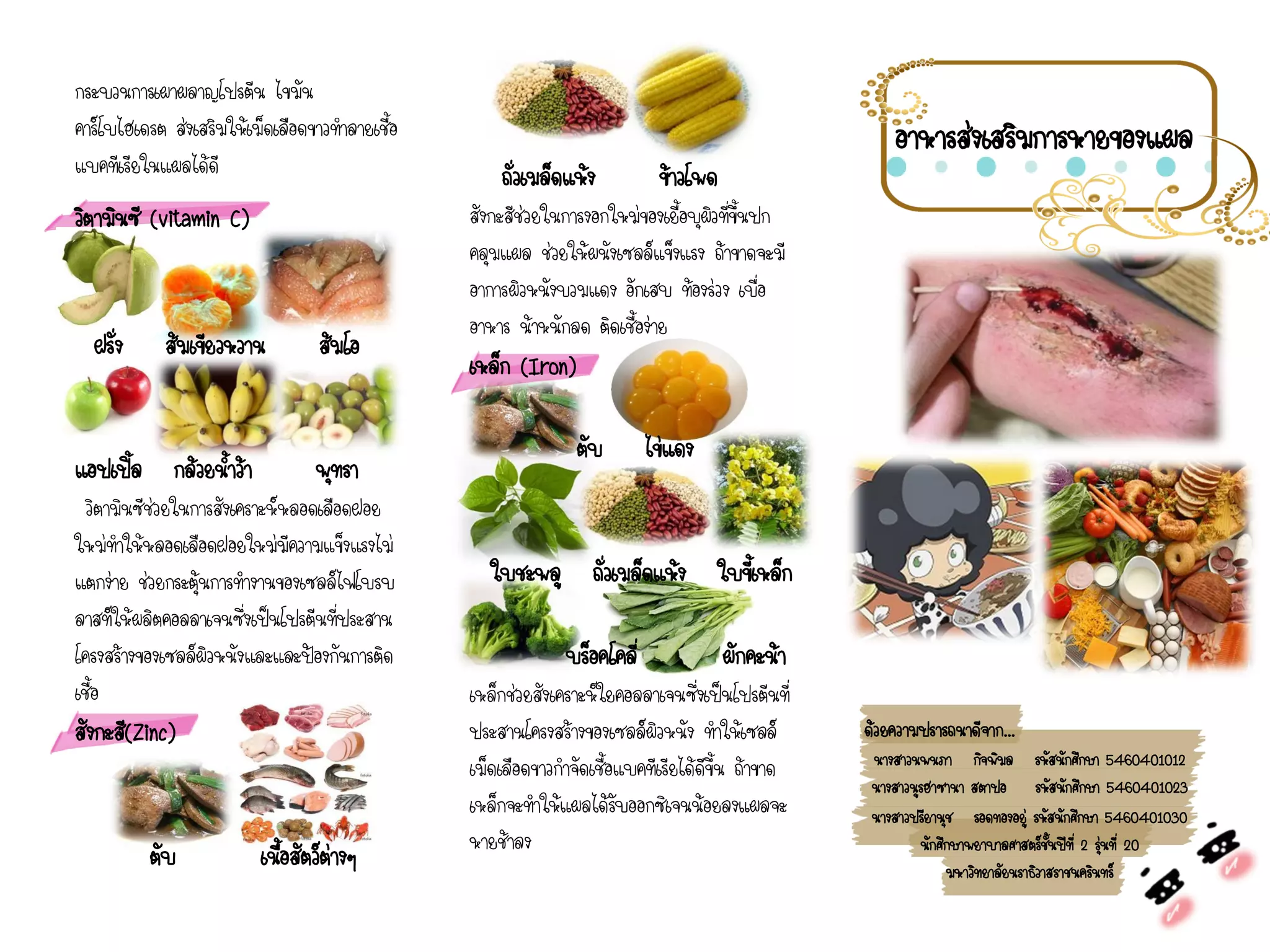 แผ่นพับ อาหารส่งเสริมการหายของแผล | PDF