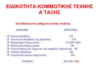 Παρουσίαση Ειδικότητας Κομμωτικής | PPT