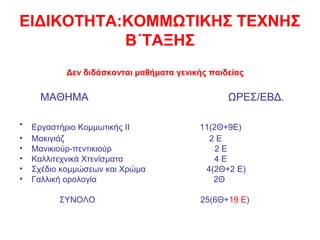 Παρουσίαση Ειδικότητας Κομμωτικής | PPT