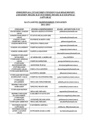 καταλογος εκπροσωπων σχολειων | PDF