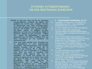 βιογραφικα ειδη | PPT