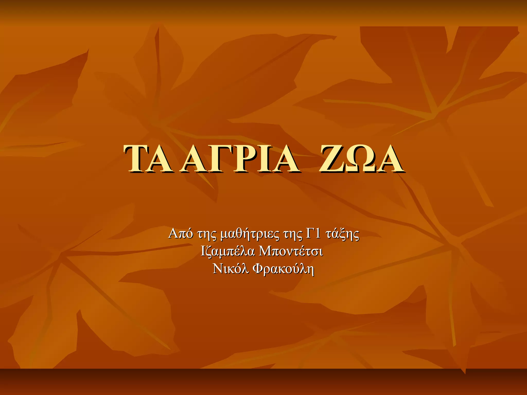 τα αγρια ζωα | PPT