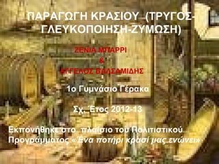 ΠΑΡΑΓΩΓΗ ΚΡΑΣΙΟΥ (ΤΡΥΓΟΣ-ΓΛΕΥΚΟΠΟΙΗΣΗ-ΖΥΜΩΣΗ) | PPT