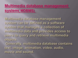 multimedia data base | PPT