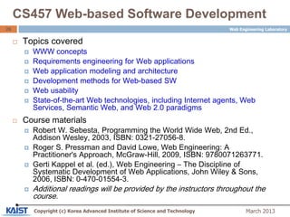 KAIST 웹 공학 연구실 소개(Web Engineering Lab.) | PPT