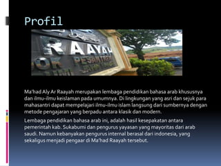 Ma'had Aly Ar Raayah Ringkas | PPTX
