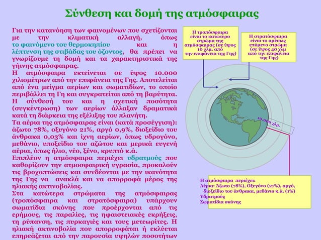 ατμοσφαιρικη ρυπανση παγκοσμια κλιματικη αλλαγη | PPT