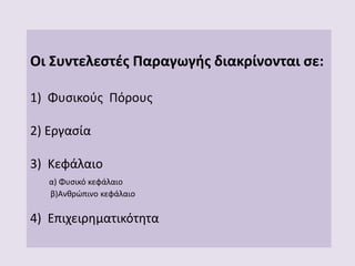 συντελεστες παραγωγης | PPTX