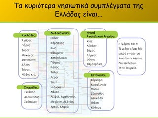 Τα νησιωτικά συμπλέγματα της Ελλάδας | PPT