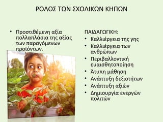 ανάπτυξη συνεργασίας και αξιών στον σχολικό κήπο | PPT