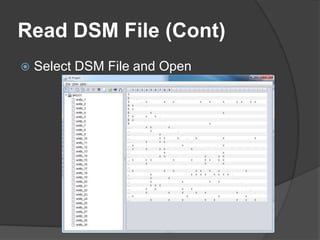 Development of Design Structure Matrix(DSM) Tool | PPT