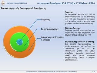 Λειτουργικά Συστήματα ΕΠΑΛ - Βασικές Έννοιες | PDF