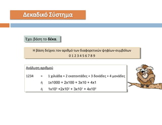 ΑΡΙΘΜΗΤΙΚΑ ΣΥΣΤΗΜΑΤΑ | PPT