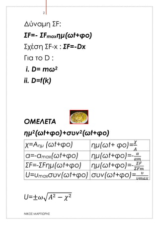 Τυπολογιο Ταλαντωσεων Γ'ΛΥΚΕΙΟΥ | DOCX