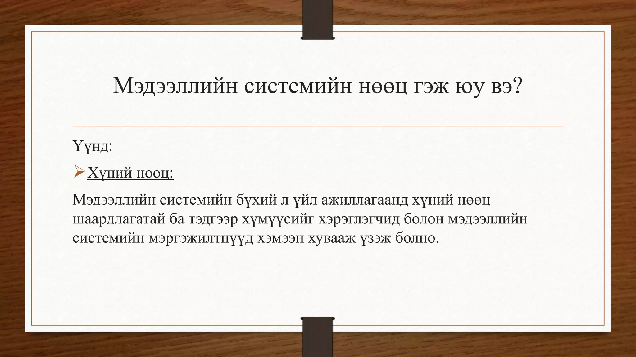 мэдээллийн системийн үндэс | PPTX