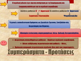 διερευνώντας το σχολικό εκφοβισμό...αξιοποιώντας το εκπαιδευτικό δράμα ...