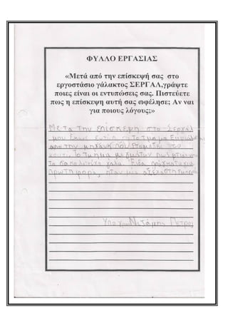 εντυπωσεις απο την επισκεψη στο σεργαλ | DOC