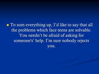 Problems youth | PPT