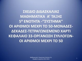 Σχεδιο Διδασκαλίας στα Μαθηματικά-Α τάξη | PDF