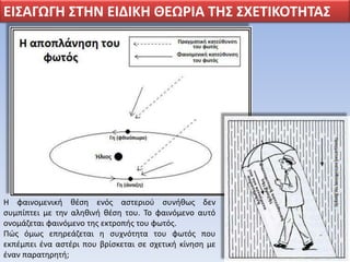 εισαγωγη στην ειδικη θεωρια τησ σχετικοτητασ | PPTX
