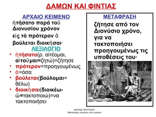 ΔΑΜΩΝ ΚΑΙ ΦΙΝΤΙΑΣ | PPT