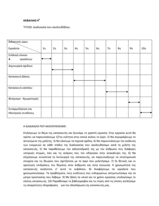 ΕΡΓΑΣΙΑ ΣΤΟ ΜΑΘΗΜΑ ΤΗΣ ΤΕΧΝΟΛΟΓΙΑΣ Α' ΓΥΜΝΑΣΙΟΥ | DOCX