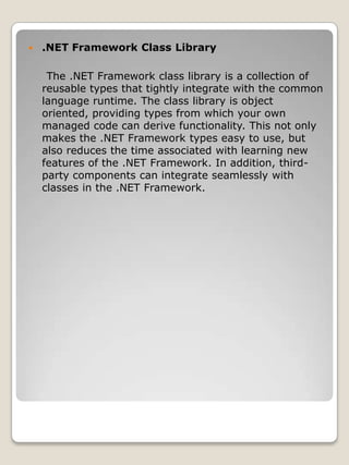 .Net framework | PDF